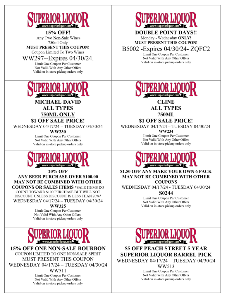 weekly specials and coupons – superiorliquor